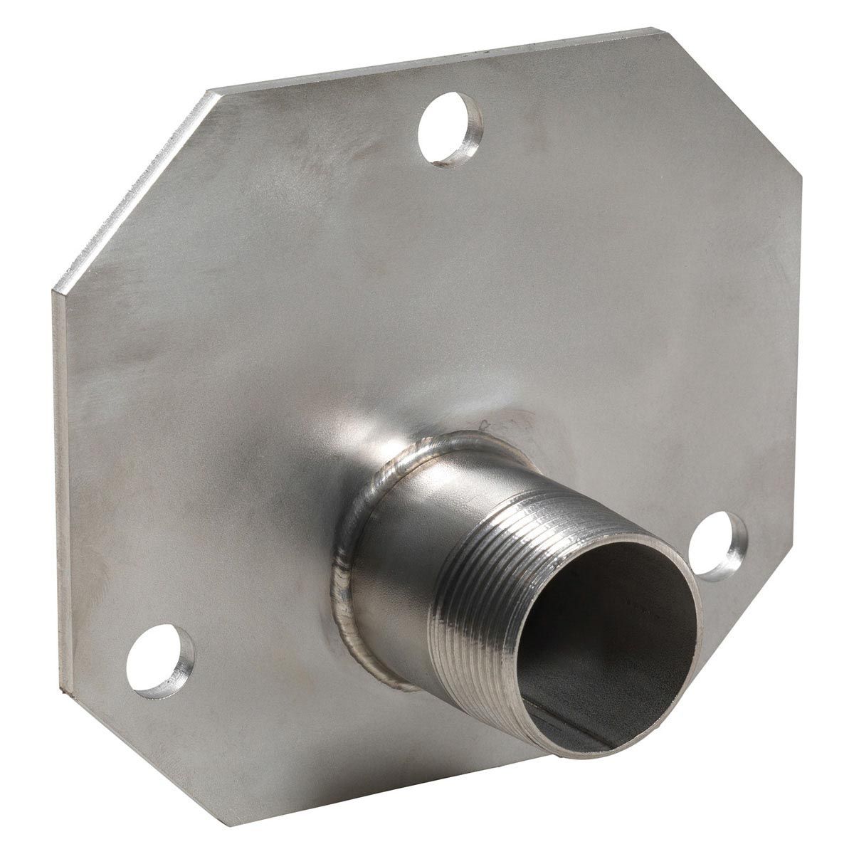 Flanschplatte, 1'' AG, aus Edelstahl, mit Gewindenippel